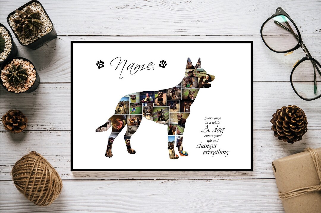 Kelpie Dog Personalised Photo Collage Silhouette Digital File - Etsy