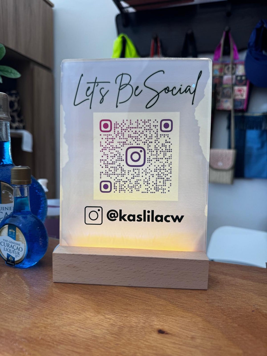 Personalized Business Social Media Sign, QR Code Sign, Instagram QR ...