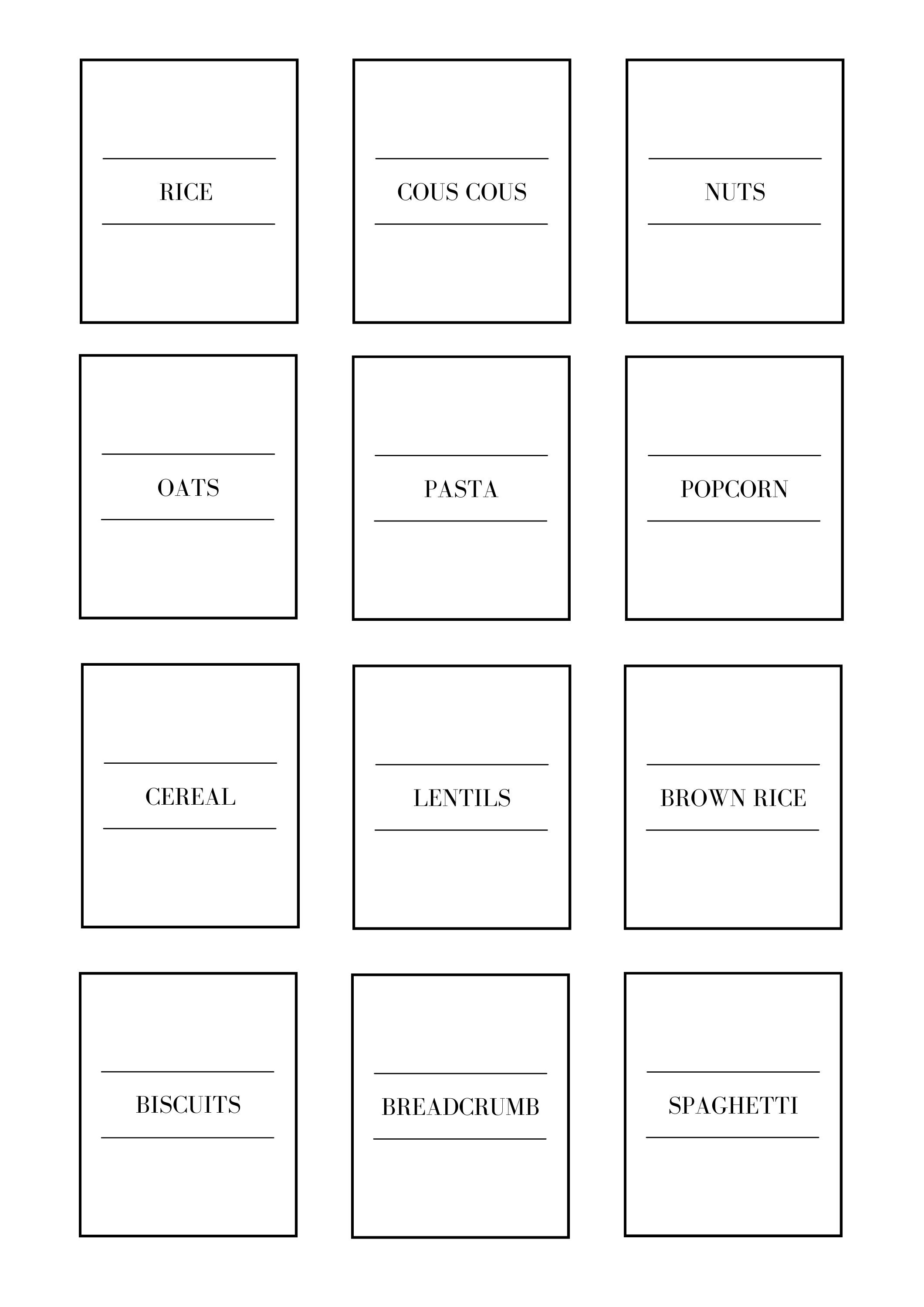Minimalist Dry Food Pantry Labels: Kitchen Organization (digital ...
