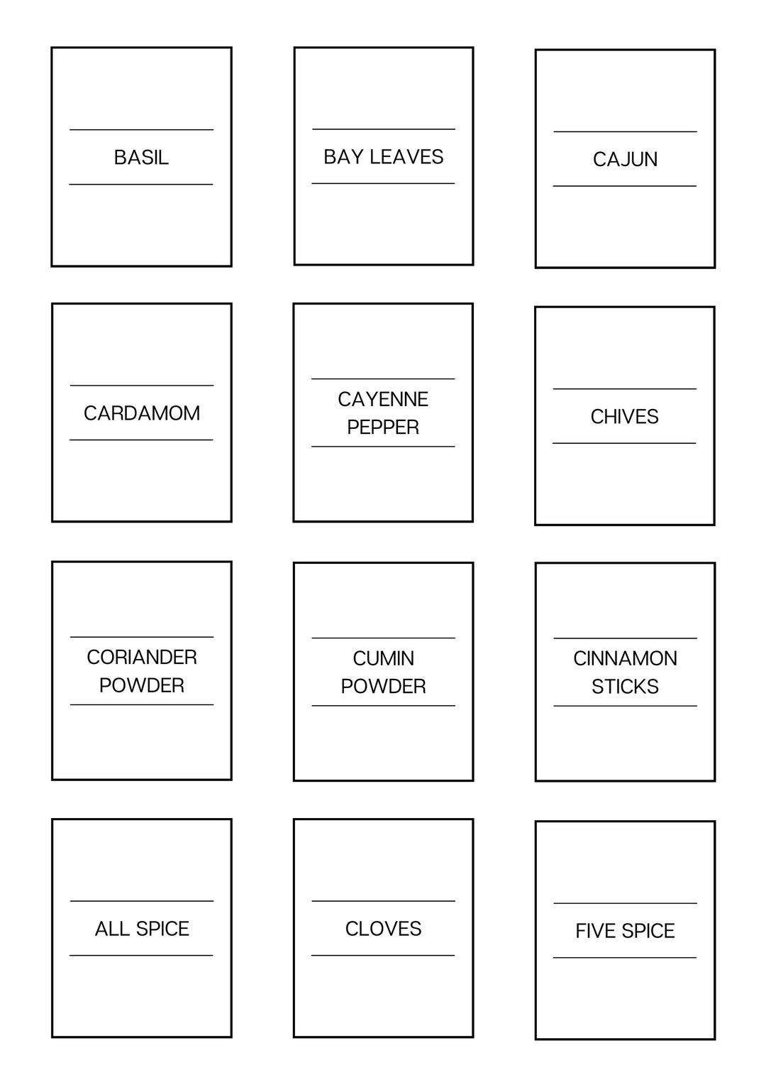 57 Herbs and Spices Minimalist Labels DIGITAL DOWNLOAD Pantry/kitchen ...