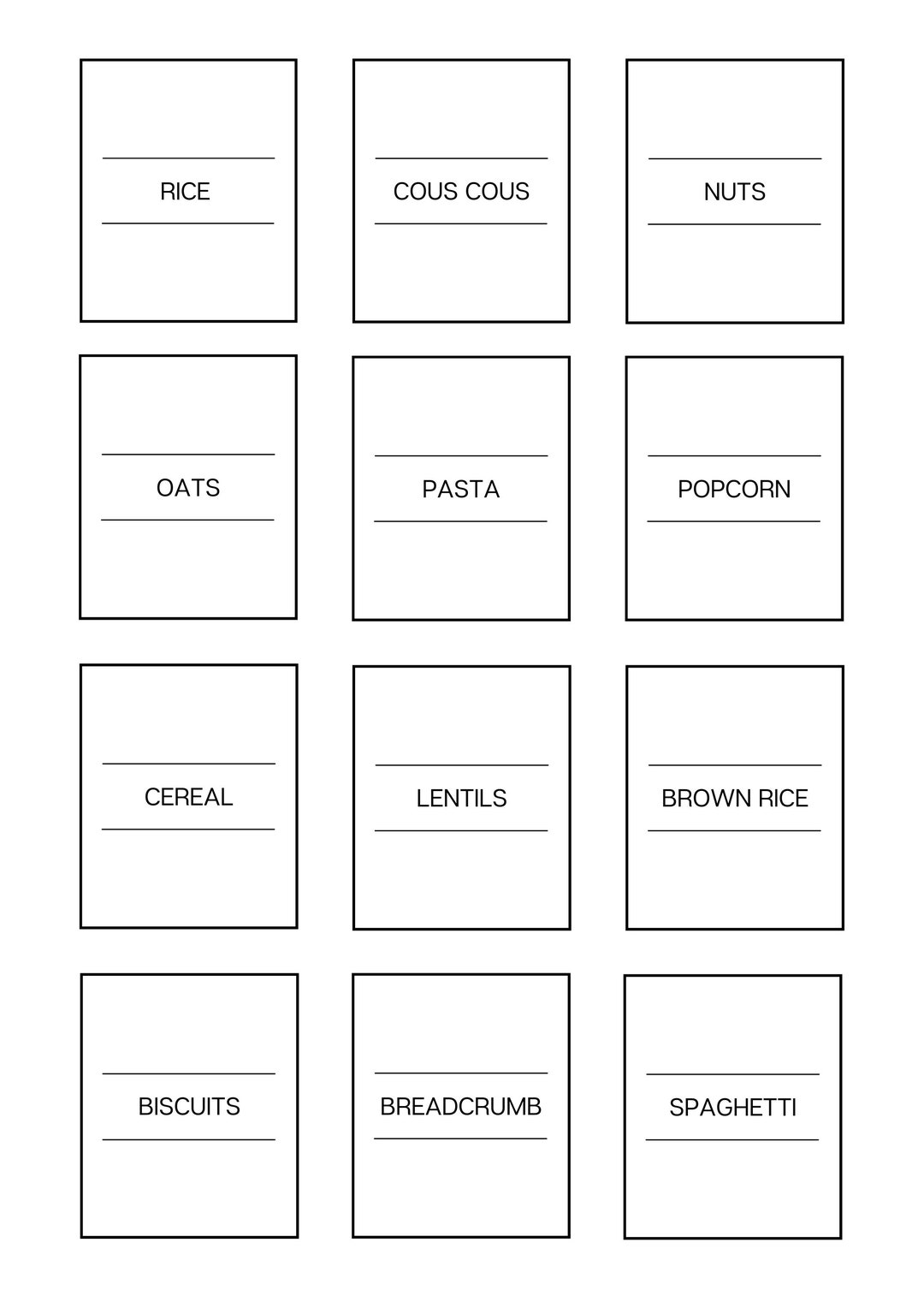 Dry Food Pantry Labels Digital Download • Kitchen Collection • Pantry ...