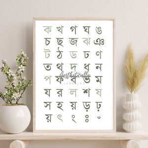 Bengali Alphabet Instant Download • Digital • Poster • Four Colour ...