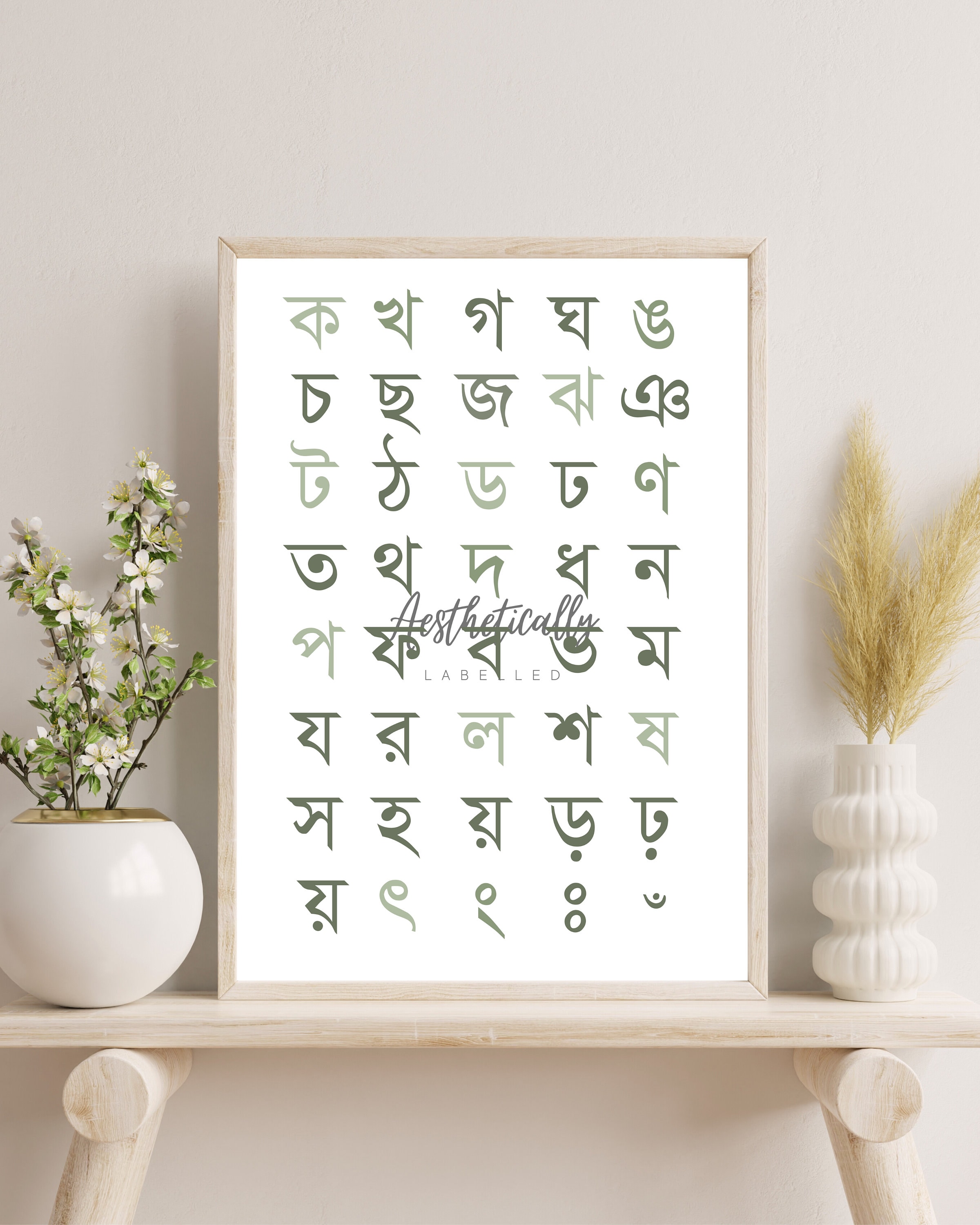 Bengali Alphabet Instant Download • Digital • Poster • Four Colour ...