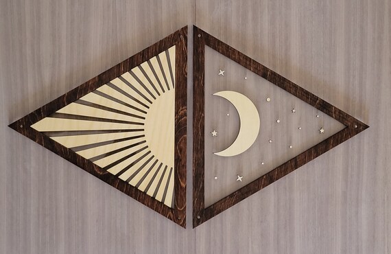 Sun and Moon Wall Art Home Decor | Etsy