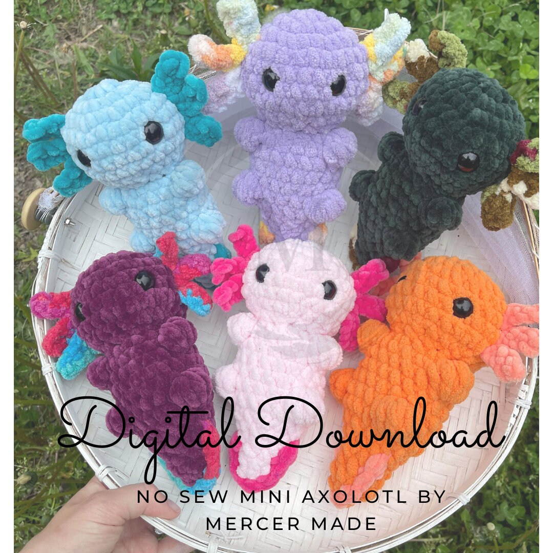 No Sew Mini Axolotl / No Sew/ Crochet Pattern/ Beginner - Etsy
