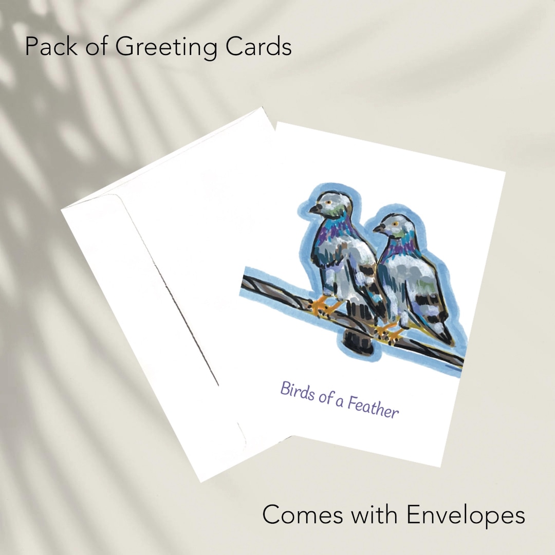 Pigeon Friends Greeting Card | Original Art Print - Etsy