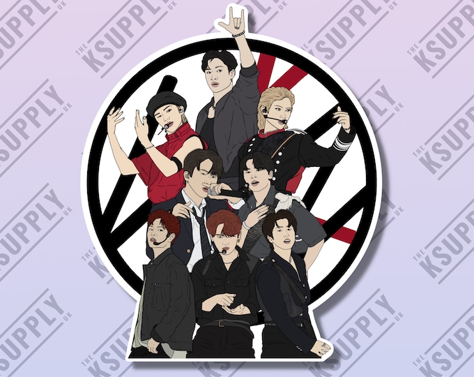 Stray Kids OT8 High Quality Sticker, KPOP, SKZ Hyunjin, Bangchan, Felix ...
