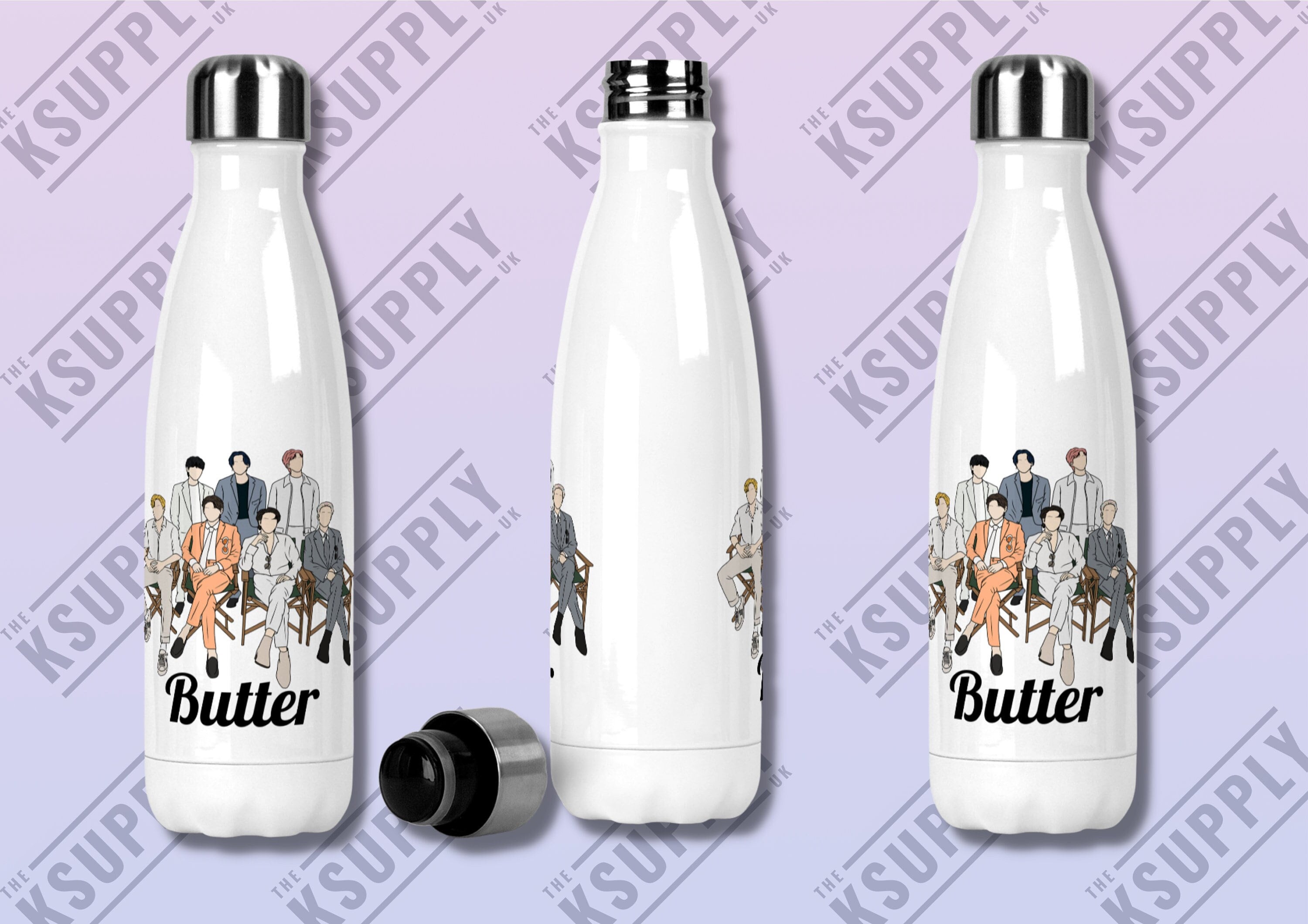 BTS BUTTER Kpop Stainless Steel Water Bottle, Kpop Merch, Kpop Gift ...