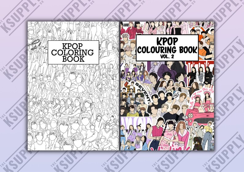 Digital Download VOL 1 and 2 COLOURING BOOK Kpop Art High - Etsy