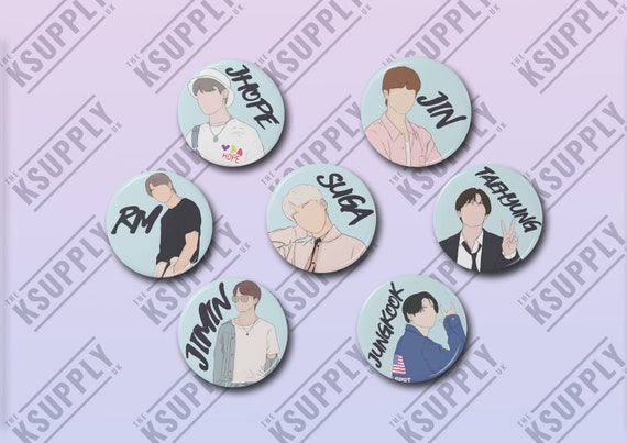 BTS High Quality Badges KPOP Jimin Taehyung Jungkook Jin - Etsy UK