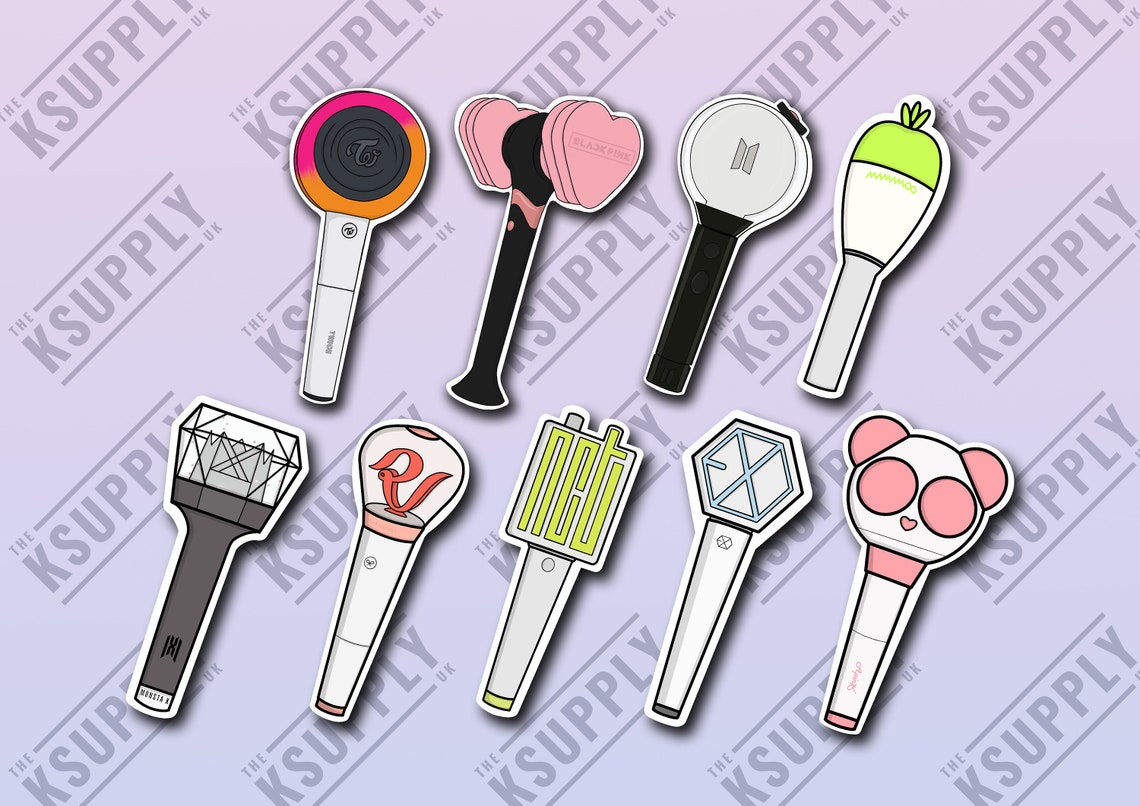 KPOP LightSticks High Quality Stickers KPop BTS Twice | Etsy