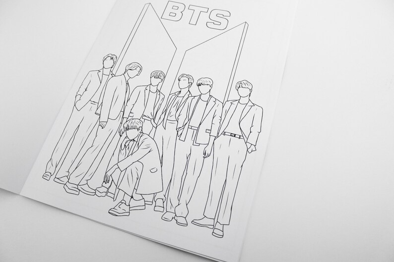BTS A4 COLOURING BOOK Kpop Bts Art High Quality A4 - Etsy
