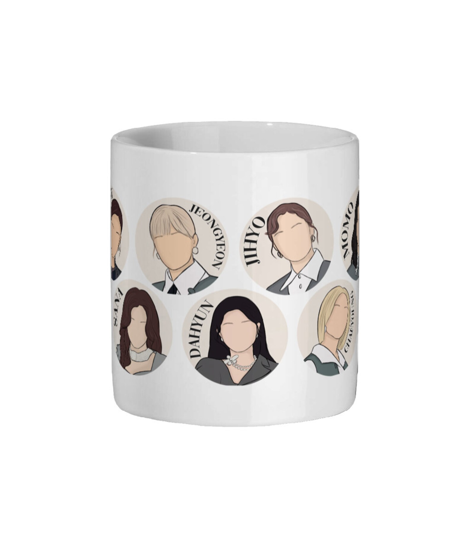 Kpop TWICE Members 11oz Ceramic Mug Digital Illustration | Etsy