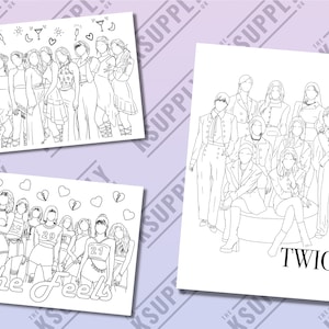 Digital Download TWICE A4 COLOURING BOOK, Kpop, Twice, Art, High ...