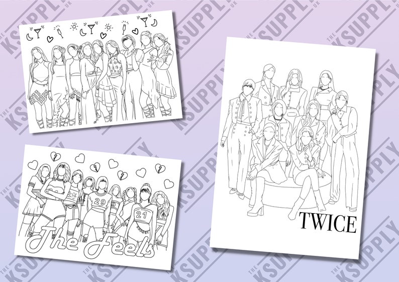 Digital Download TWICE A4 COLOURING BOOK, Kpop, Twice, Art, High ...