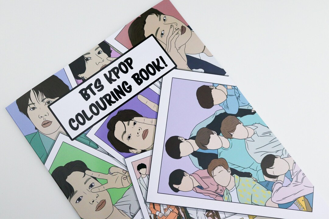BTS A4 COLOURING BOOK, Kpop, Bts, Art, High Quality A4 Colouring Book ...