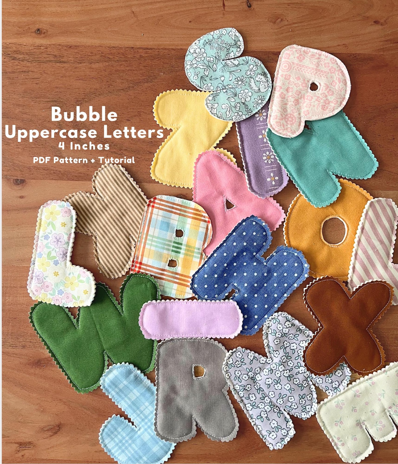 PDF 4" Bubble Fabric Letter or Name Garland, Bubble Letter Garland ...