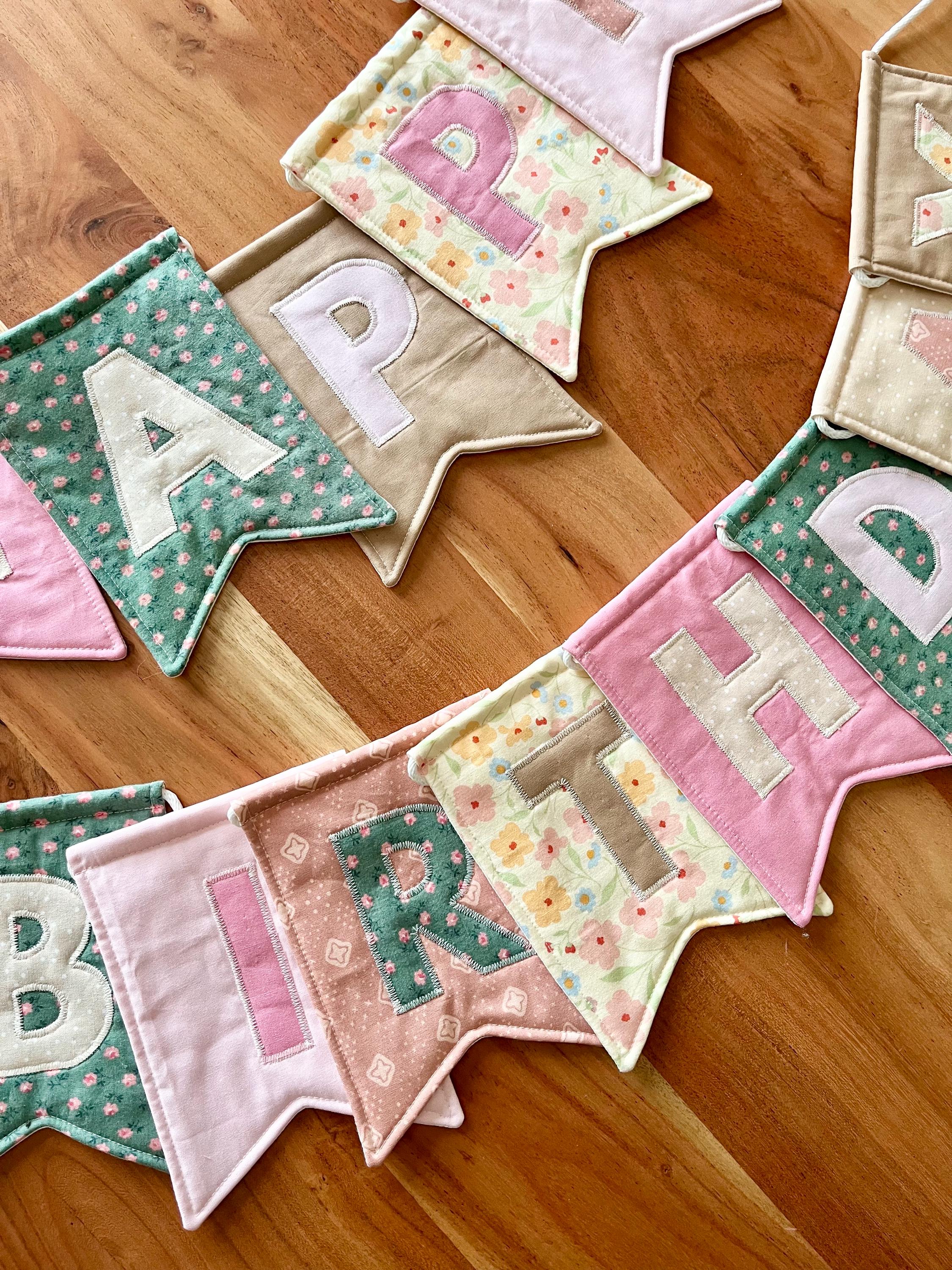 Happy Birthday Letter Banner Sewing Pattern, Flag Letter Banner Pattern ...
