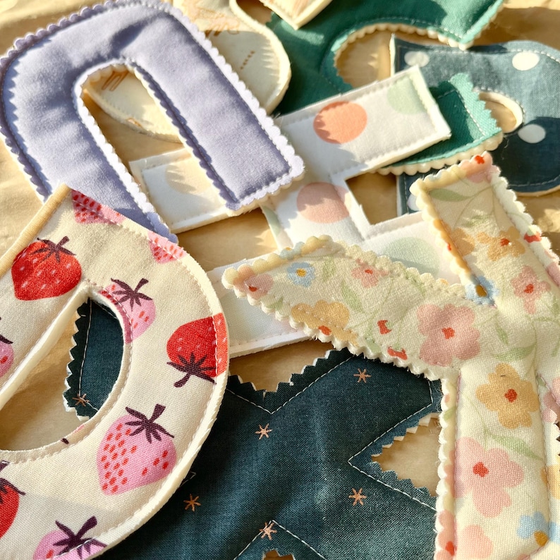 PDF Bunting Fabric Alphabet Name or Letter Banner, Fabric Letter Banner ...