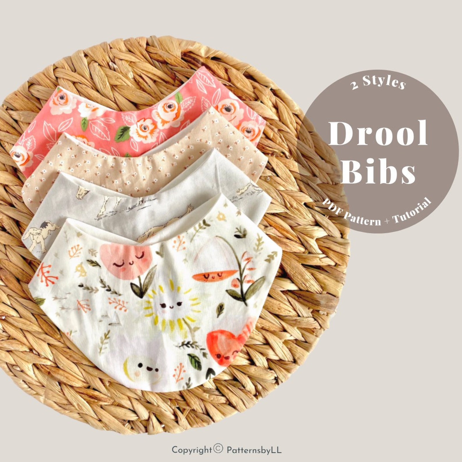 Baby Bib Sewing Pattern, Drool Bib Sewing Pattern, Drool Bibs PDF ...
