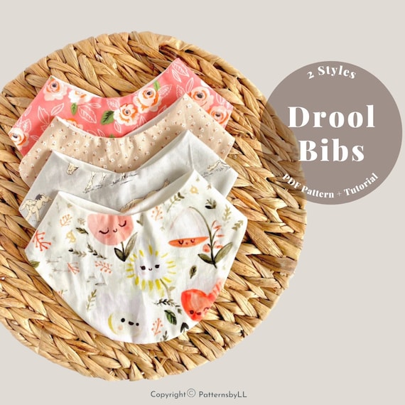 Baby Bib Sewing Pattern Drool Bib Sewing Pattern Drool Bibs | Etsy