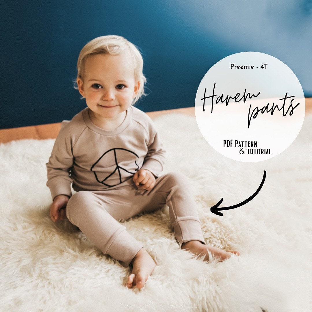 Easy Baby Pants PDF Pattern Baby and Kids Pants Sewing | Etsy