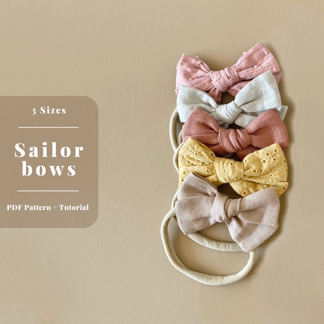 Pinwheel Hair Bow Sewing Pattern, 3 Sizes PDF Baby Bow Pattern, DIY ...