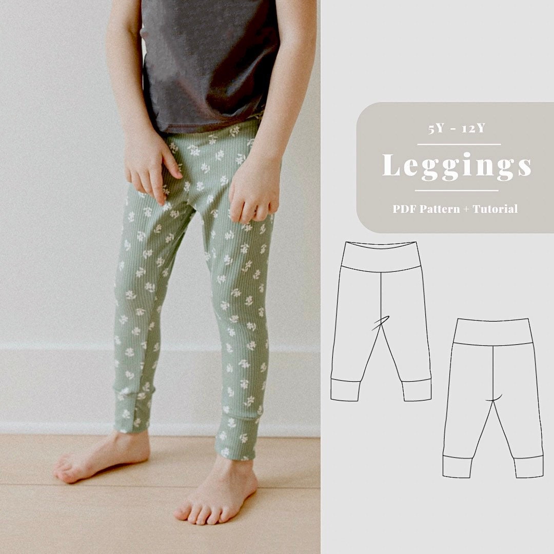 Girls Legging Pattern, Girl Leggings Sewing Pattern, Kids Leggings ...