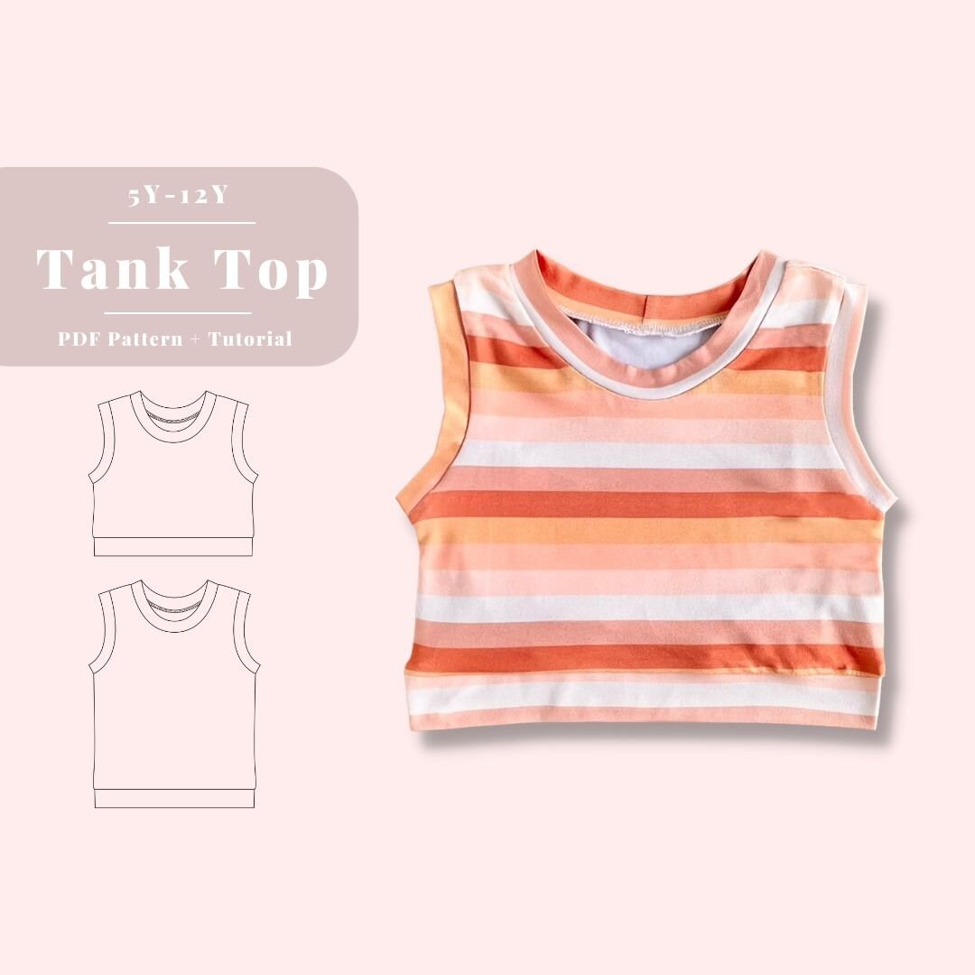 Kids Tank Top Pattern, Kids Tank Sewing Pattern, Easy Tank Top Pattern ...