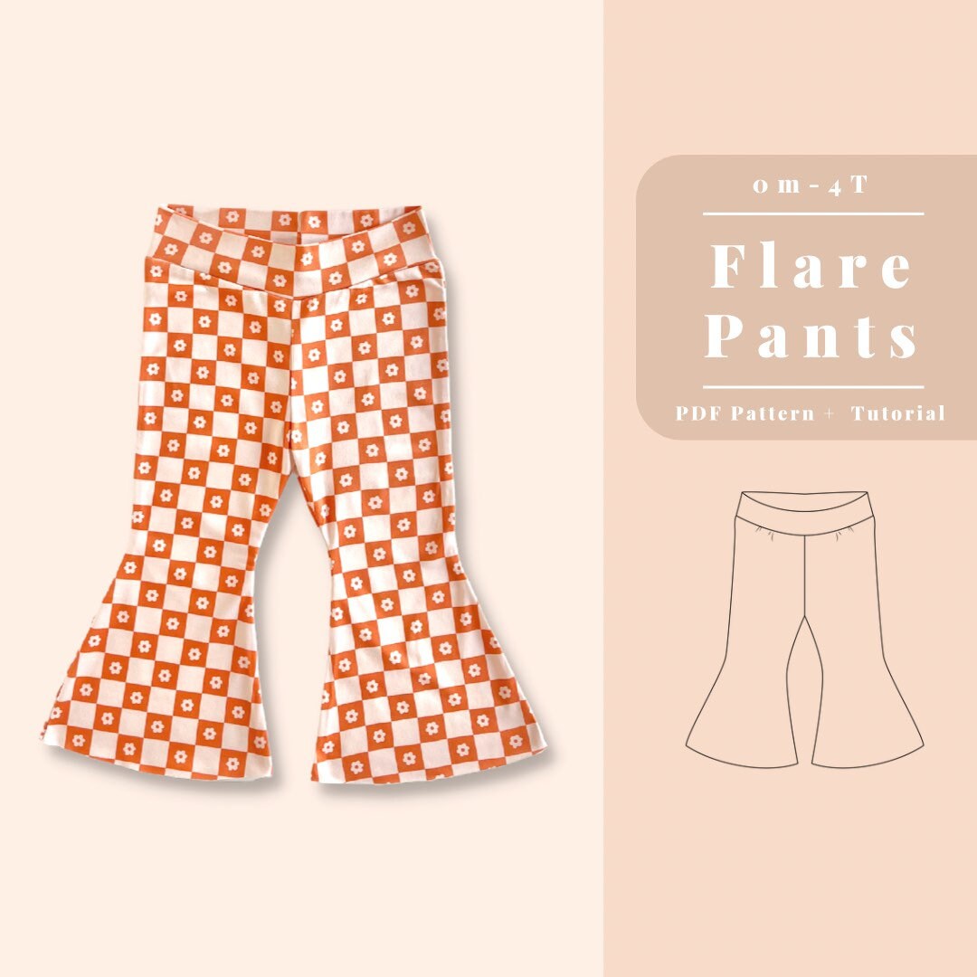 Flared Pants Pattern for Girls, Girls Flared Pants Pattern, Baby Flare ...