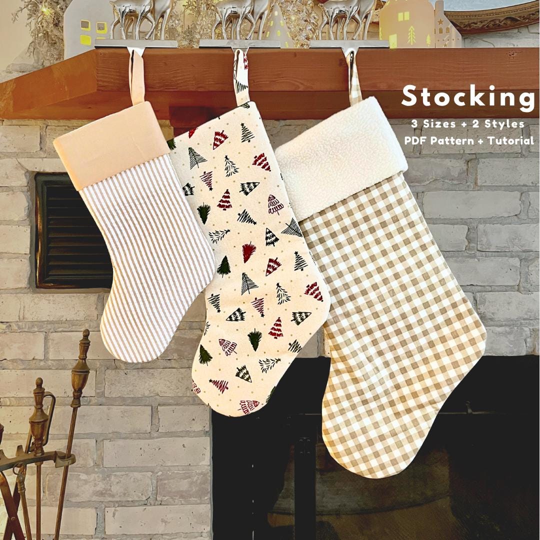 Christmas Stocking in 3 Sizes Sewing Pattern, Sewing Pattern for ...