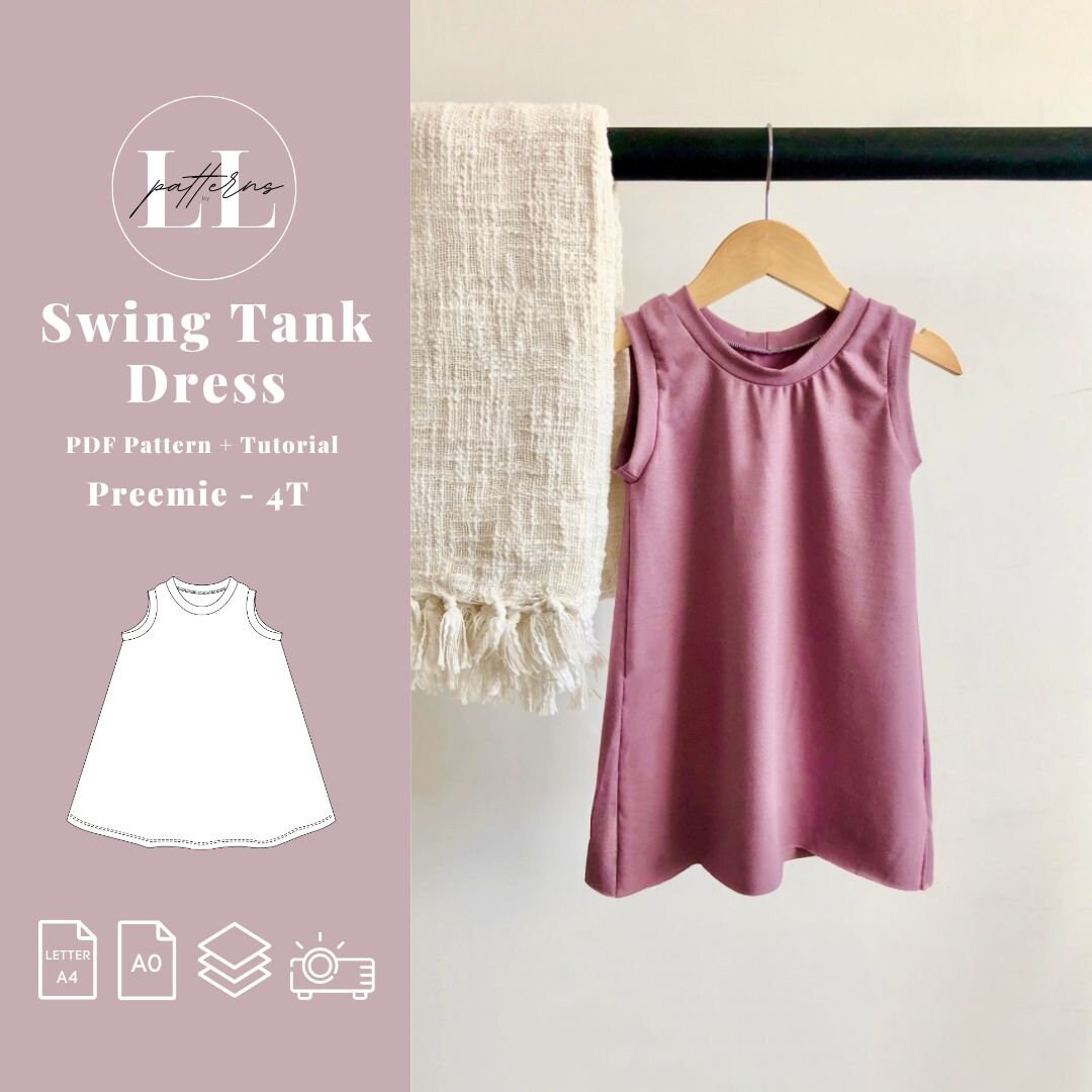Baby Summer Swing Tank Dress Pattern, Swing Tank Dress Sewing Pattern ...