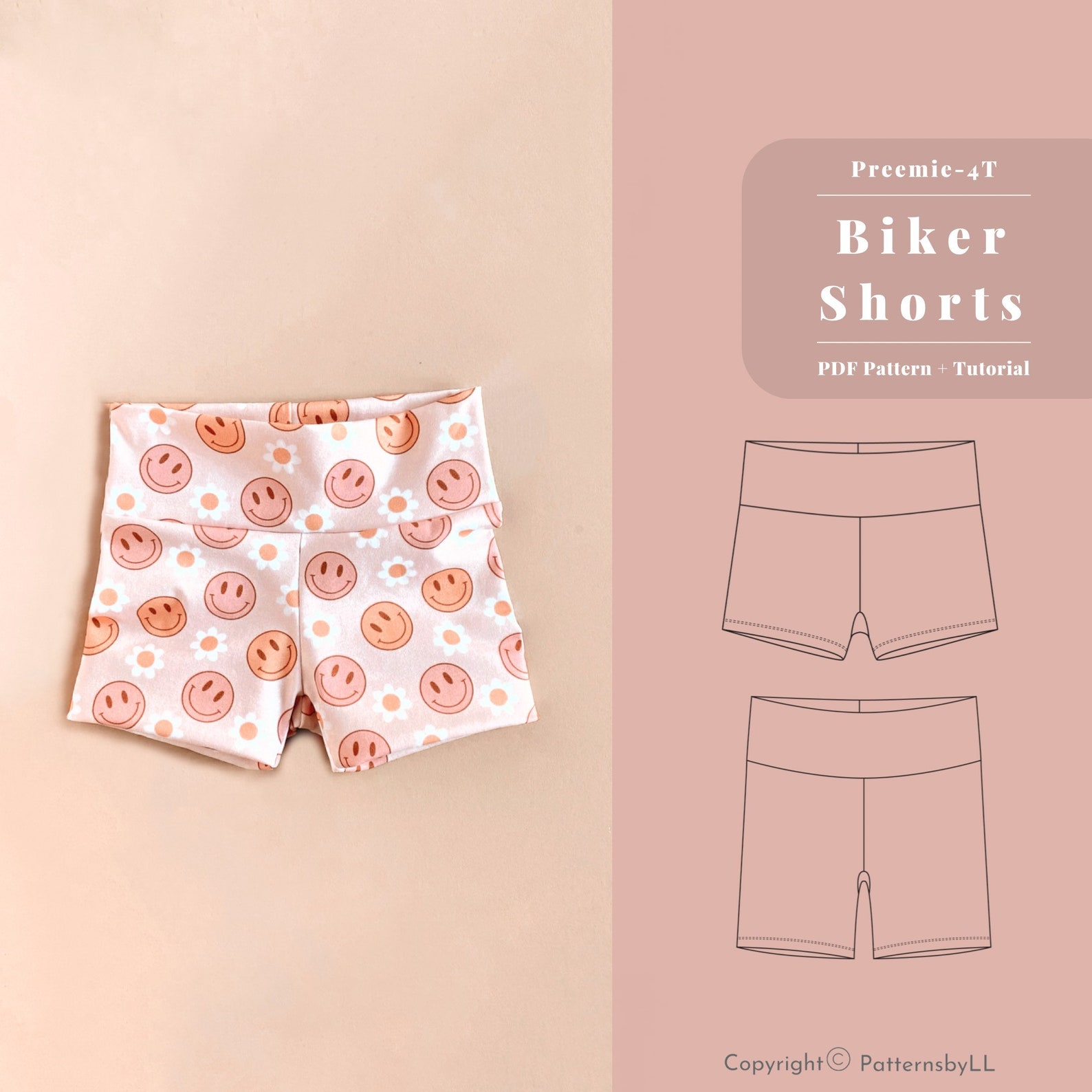 Toddler Bike Shorts Pattern, Baby Biker Short Pattern, Bike Shorts ...