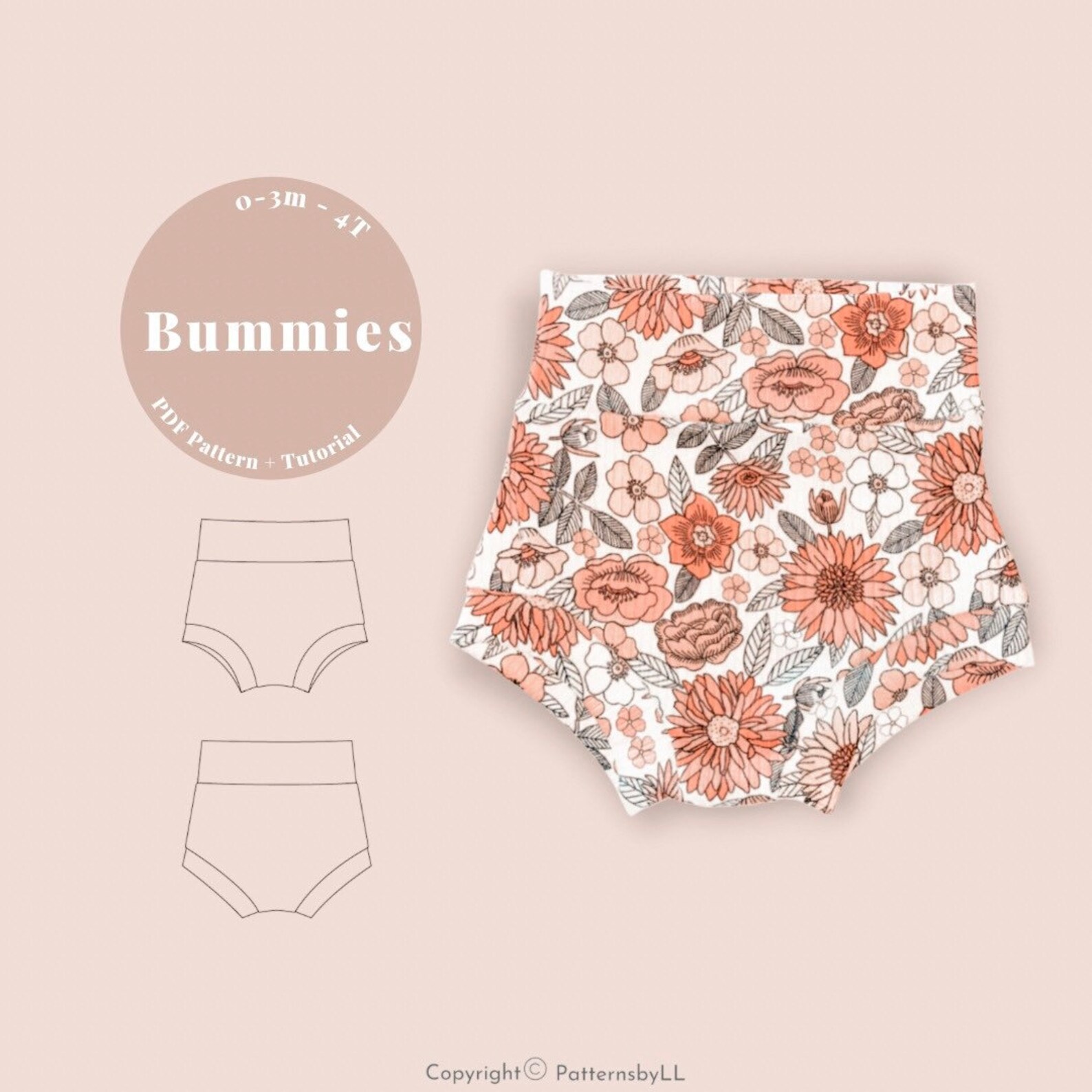 Baby Bummies PDF Pattern High Waisted Bummies Sewing Pattern - Etsy Canada