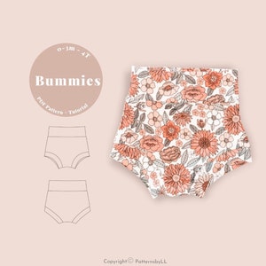 Baby Bummies PDF Pattern, High Waisted Bummies Sewing Pattern, Bummies ...