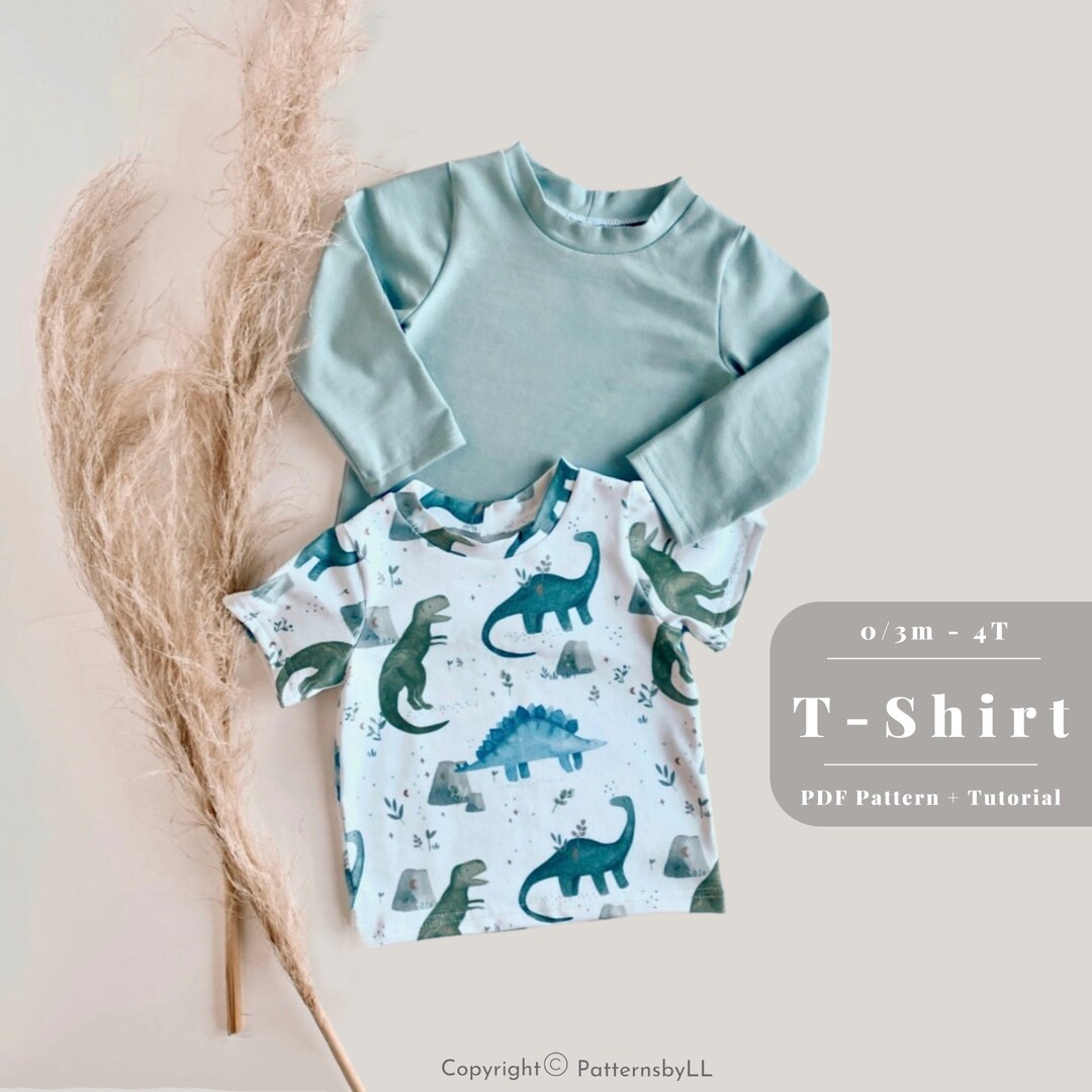 Baby and Kids T-shirt Pattern, Boy T-shirt Pattern, Short Sleeve T ...