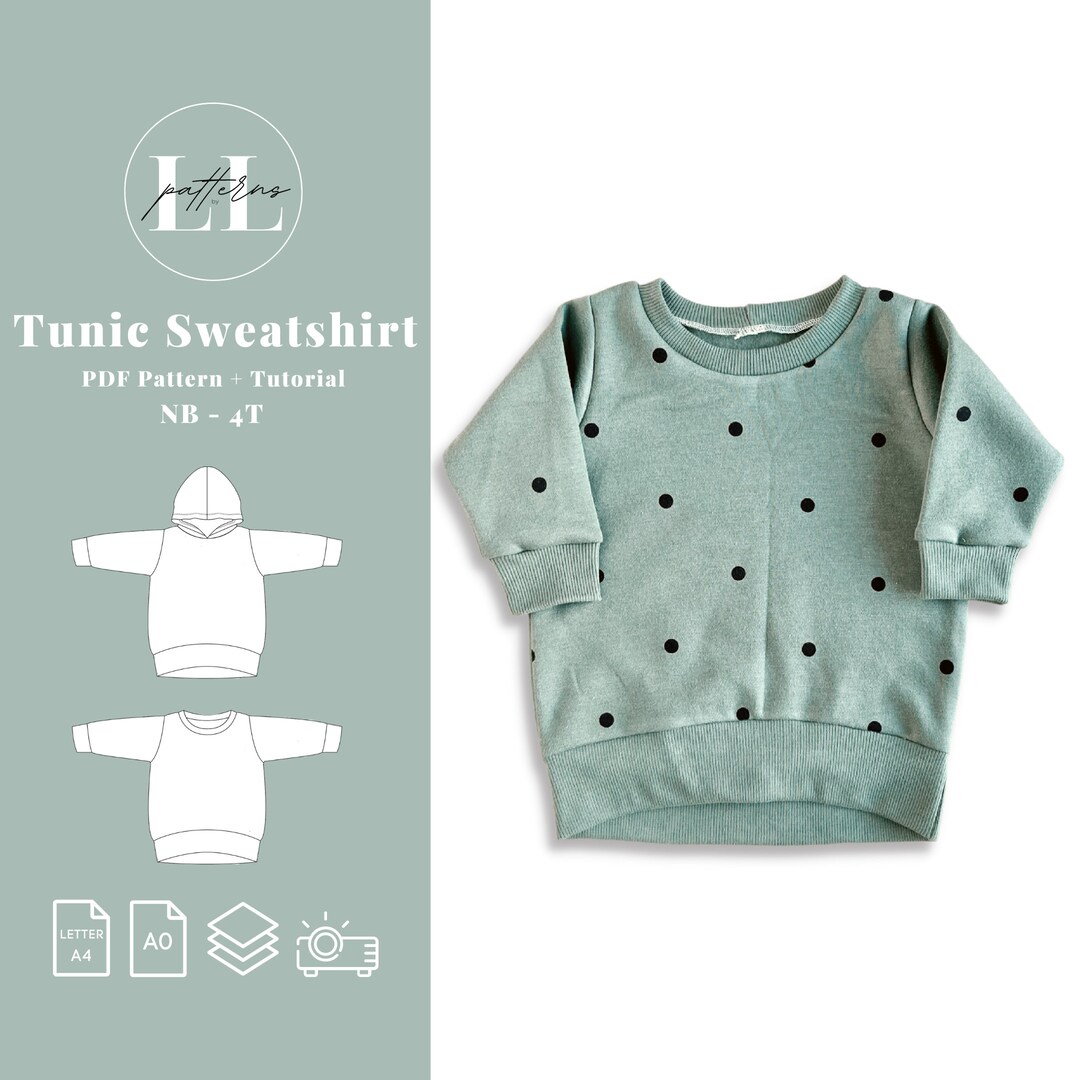 Baby Tunic Sweatshirt Pattern, Easy Tunic Pattern, Baby Tunic Sewing ...