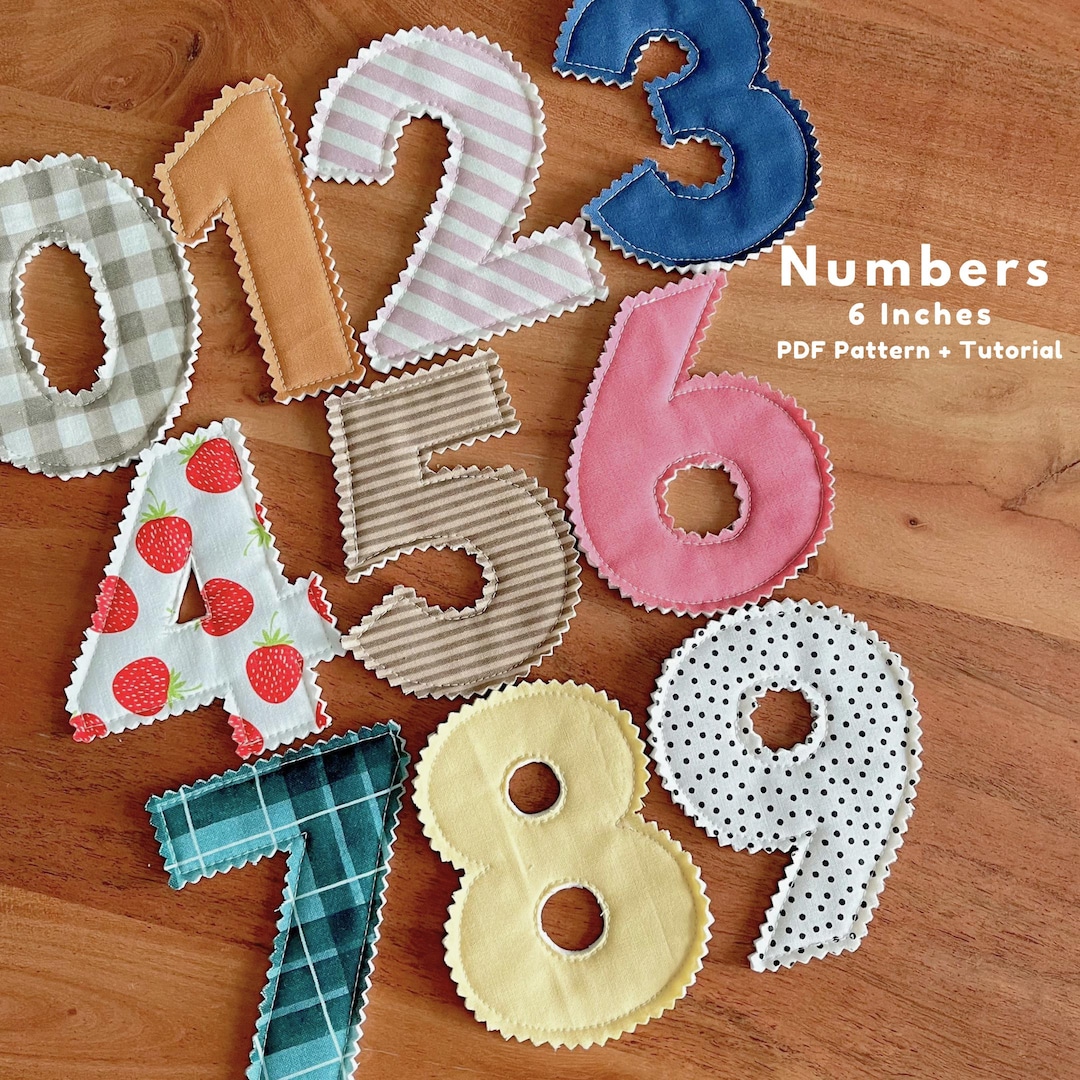 PDF 6" Fabric Numbers Bunting for Counting, Fabric Numbers Bunting ...