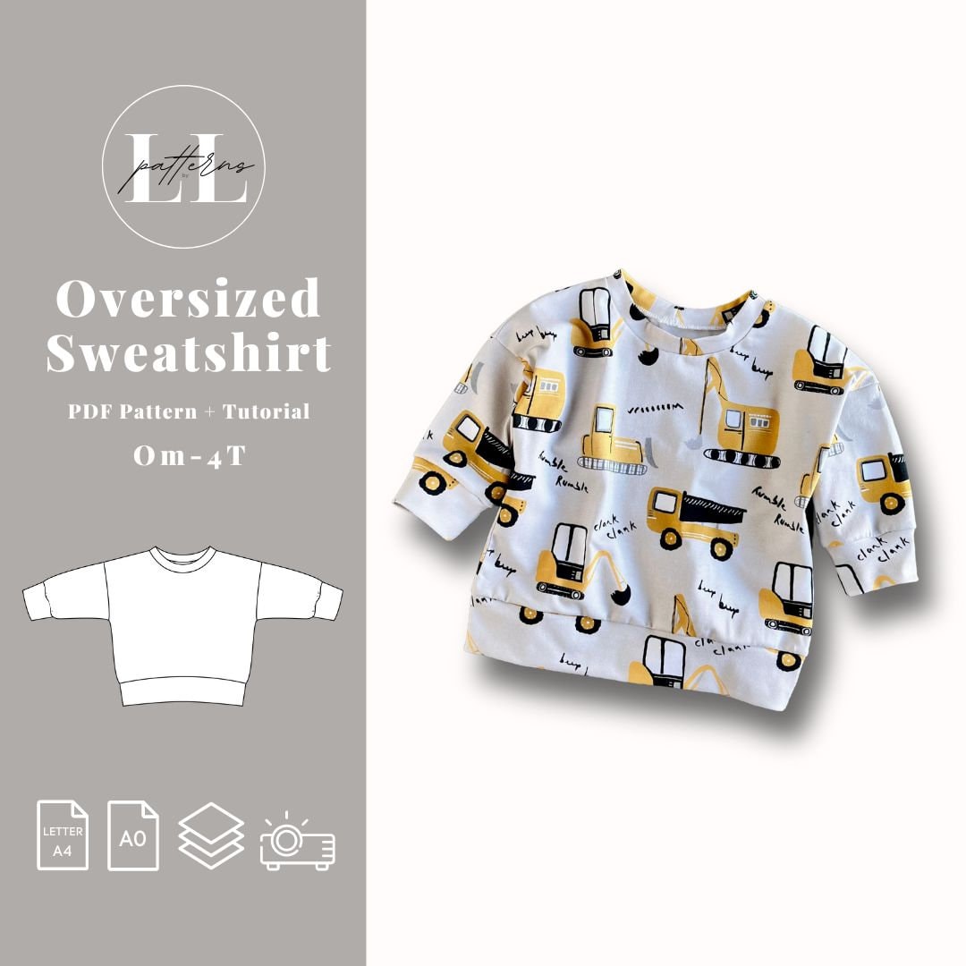 Baby Boy Oversized Sweatshirt Sewing Pattern, Baby Boy Sweatshirt ...