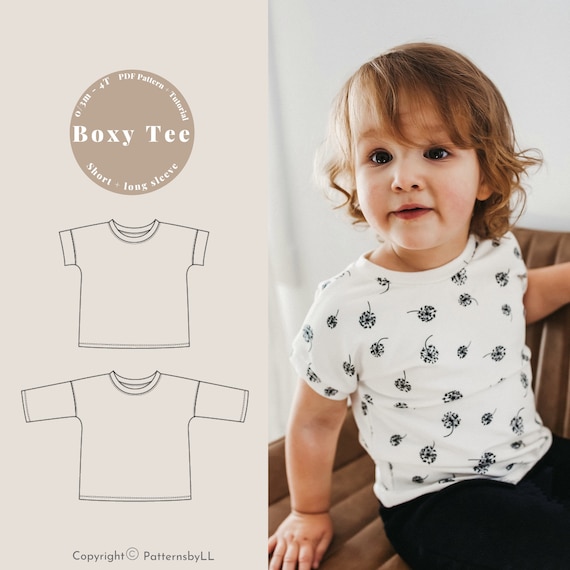 Easy T-shirt PDF Pattern Kids Shirt Sewing Pattern Short - Etsy