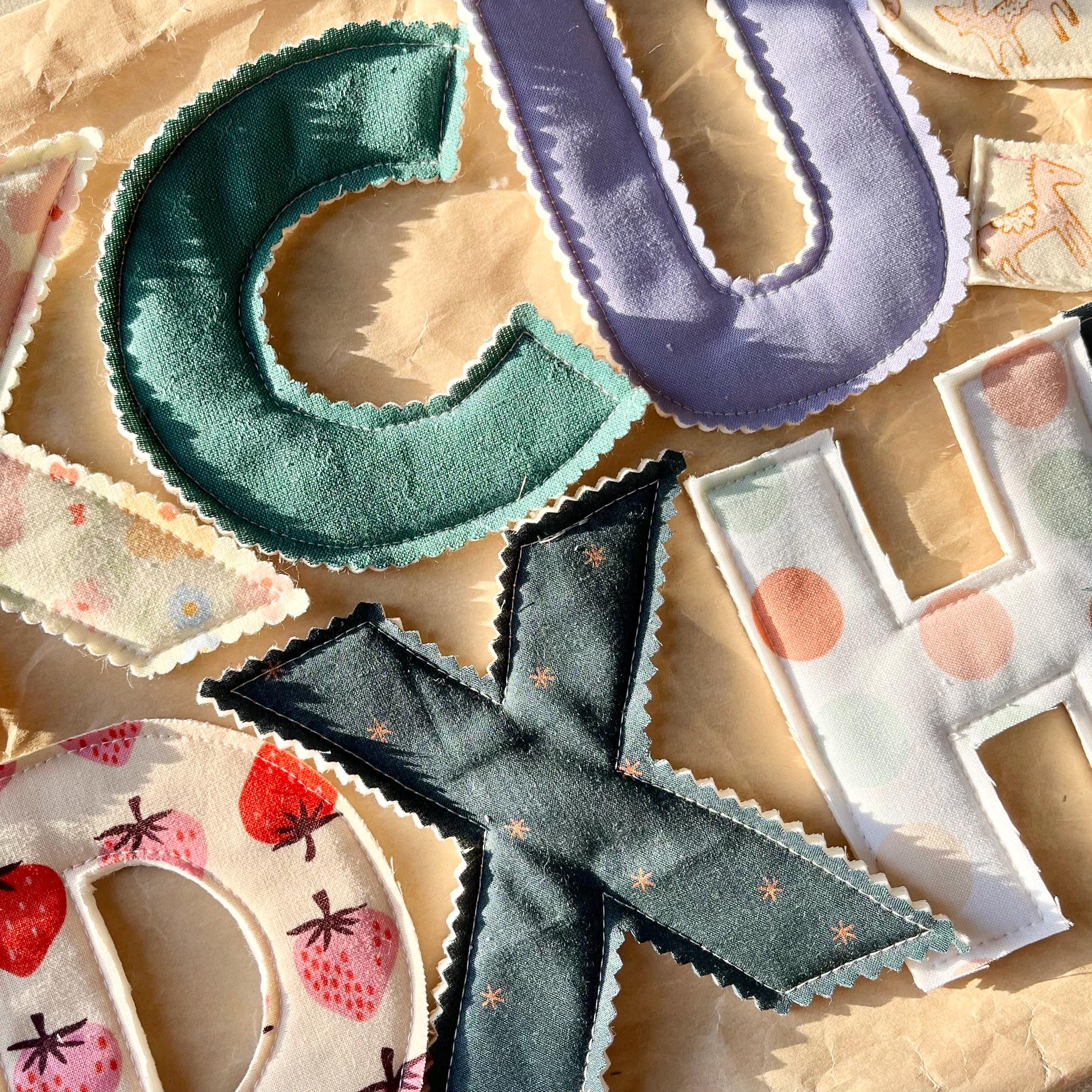 PDF Bunting Fabric Alphabet Name or Letter Banner, Fabric Letter Banner ...