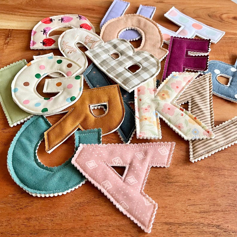 PDF 4" Fabric Letter or Name Banner, Fabric Letter Banner Pattern ...