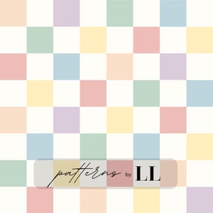 Pastel Color Checker Seamless Pattern, Summer Pastel Checker Seamless ...