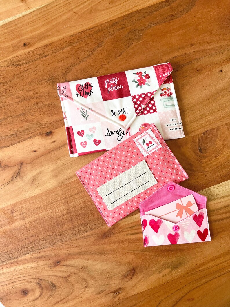 3 Sizes Fabric Envelopes Sewing Pattern, Valentines Fabric Envelope ...