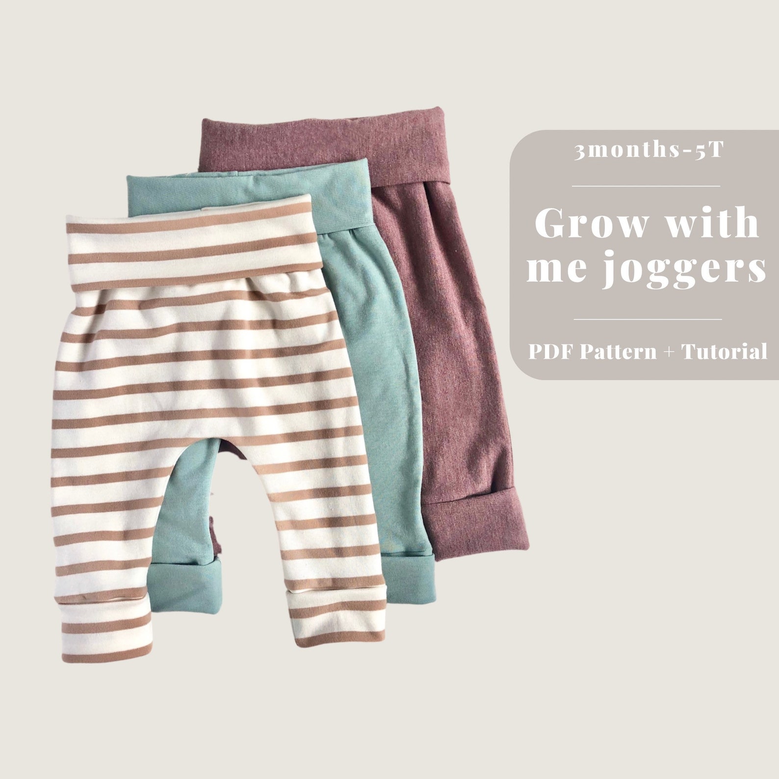 Baby and Kids Pants Sewing Pattern PDF Grow With Me Pants - Etsy