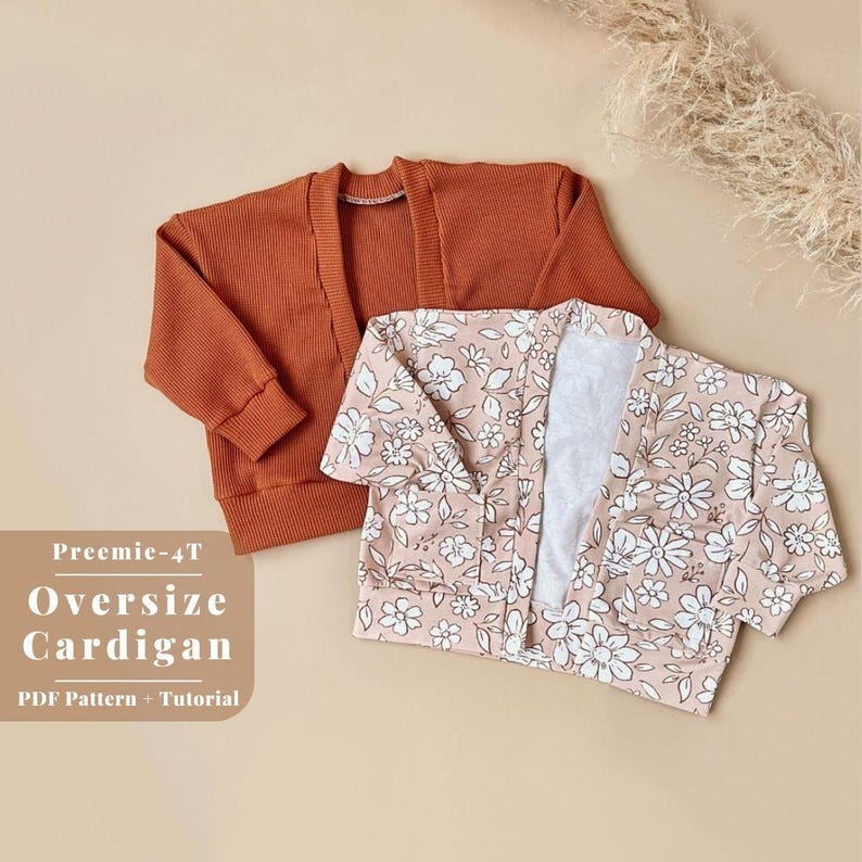 Oversize Cardigan Sewing Pattern for Baby, Baby Cardigan Sweatshirt ...