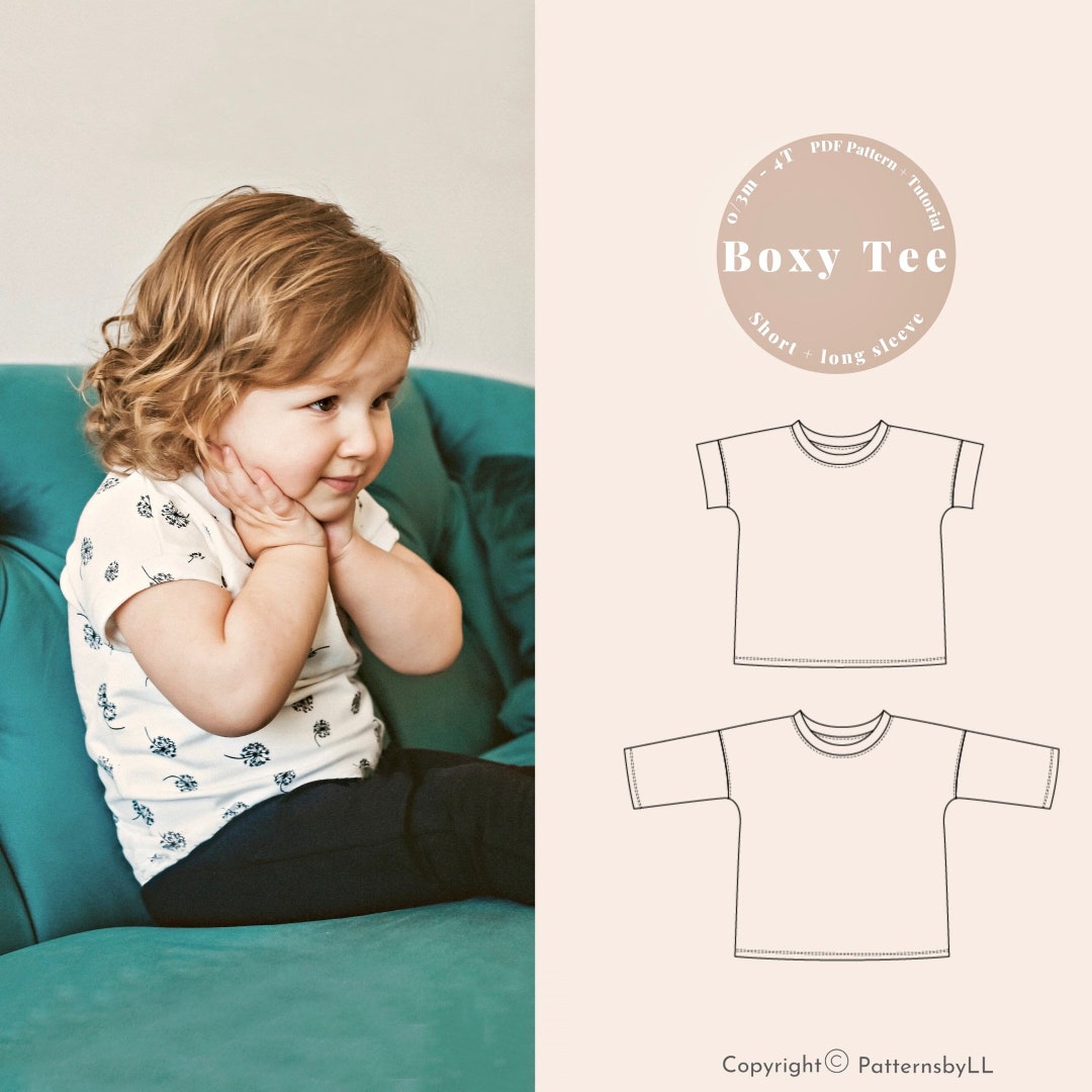Easy Kids Shirt PDF Pattern, Easy Tshirt PDF Sewing Pattern, Short and ...