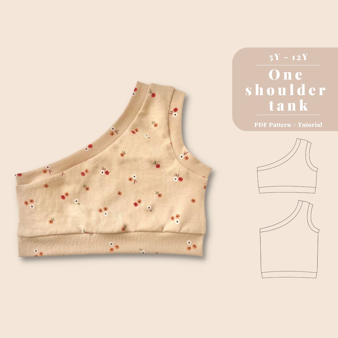 Kids One Shoulder Top Pattern, One Shoulder Tank Pattern, Kids Sewing ...