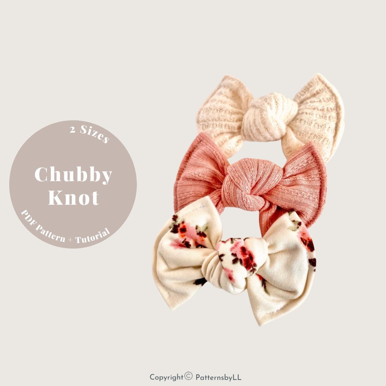 Hair Bow Sewing Pattern Hair Knot Bow Sewing Pattern Knot | Etsy