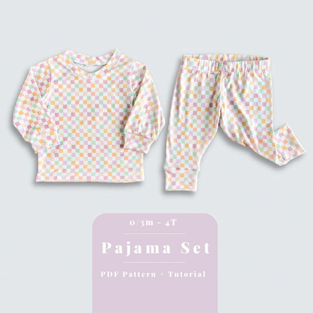 Baby Lounge Pajama Sewing Pattern, Pajama Lounge Set Pattern, Baby ...